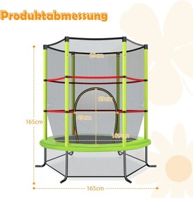 Costway Zahradní trampolína Ø165 cm s ochrannou sítí trampolína pojme až 135 KG