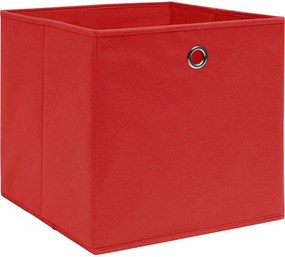 Úložné boxy 4 ks červené 32 x 32 x 32 cm textil 288361