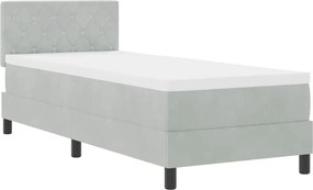Postel s boxspringem s matrací Světle šedá 80 x 200 cm samet 3339068