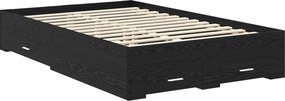 Rám postele se zásuvkou Černý dub 135 x 190 cm Kompozitní dřevo 3411652
