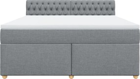 Box spring postel s matrací světle šedá 180 x 200 cm textil 3289066