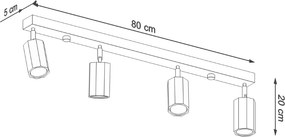 Sollux Lighting Stropní svítidlo ZEKE 4 dub