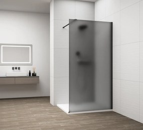 Polysan Esca Black Matt jednodílná sprchová zástěna 140 x 210 cm k instalaci ke stěně černá kouřové matné sklo ES1414-02