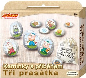 _Ostatní 1_ Kamínky s příběhem pohádky Tři prasátka kreativní set s 10 kamínky 22960530