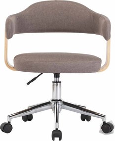 Otočné jídelní židle 2 ks taupe ohýbané dřevo a textil 3054905