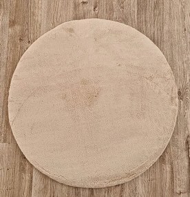 HU Kulatý béžový koberec Plush Deluxe Rozměr: 60x60 cm