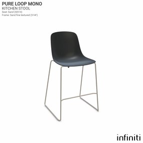 Kuchyňská židle Pure Loop Mono Barva kovové konstrukce: Sand 514F, Barva sedáku a opěradla z recyklovaného plastu: Coal black IR8022