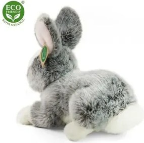 RAPPA Plyšový králík ležící bílo černá 23 cm / ECO-FRIENDLY / od 0 měs