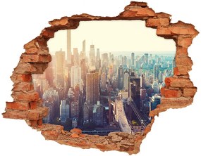 Wallmuralia Fototapeta díra na zeď New York z ptačího pohledu 90x70 cm