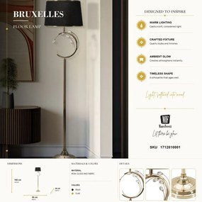 Stojací lampa Bruxelles 160 cm černá/zlatá