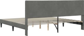 Rám postele s čelo Tmavě šedá 180 x 200 cm Samet 3414669