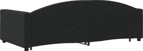 Válenda s přistýlkou a zásuvkami černá 100 x 200 cm textil 3197231