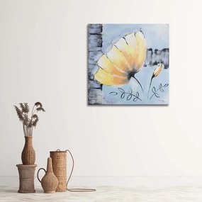 Obraz na plátně Akrylová malba Květina žlutá - 50x50 cm
