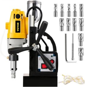 MD40 3,8 cm Elektrická magnetická vrtačka s lisem na vrtačku s 11PC HSS sadou