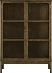 Tmavě hnědá vitrína v dekoru dubu 90x126x40 cm Zamora – House Nordic