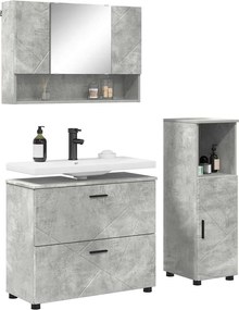Sada koupelnového nábytku 3 ks Betonově šedá 76,5 x 35 x 64 cm 3393026