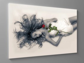 Liox Obraz žena a růže Rozměr: 90 x 60 cm
