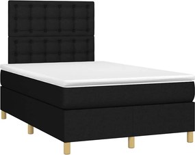 Box spring postel s matrací a LED černá 120x190 cm textil 3270276