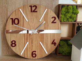 M.Clock Nástěnné dřevěné hodiny 33x33cm hnědé