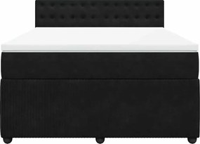 Box spring postel s matrací černá 140x200 cm samet 3290072
