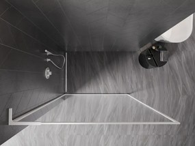 Mexen Kioto-XF L sprchová stěna Walk-in s rámem 80 x 202 cm, transparentní 10 mm, bílá - 800-080-174-20-00-XF