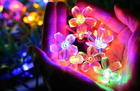 Dekorativní venkovní solární řetěz s 40 LED – Lights Flowers - Bílá