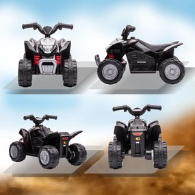 AIYAPLAY elektrická čtyřkolka miniquad pro děti od 18 měsíců, dětská elektrická čtyřkolka s LED diodami a klaksonem, černý kov, bezpečná zábava při j…