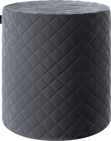 Sedák Barrel pevný, s prošitím barva šedá látka lesklé, sametová