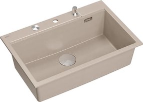 Béžový kuchyňský granitový dřez QUADRON Marc 110 s příslušenstvím bez baterie