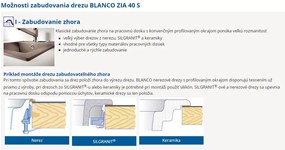 Blanco Zia 40 S, silgranitový dřez 615x500x190 mm, 1-komorový, kávová, BLA-516927