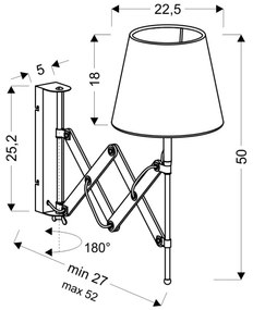 Nástěnné svítidlo MITO 1xE27/40W/230V černá