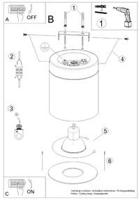 Stropní svítidlo Rif, 1x černé kovové stínítko, dřevo