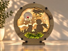 Li-Go "Malý princ s růží" lampa 20x22 cm provedení povrchu: ořech