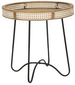 Kulatý odkládací stolek Mauro Ferretti Farnol Big, 60x60,5 cm, černá/hnědá