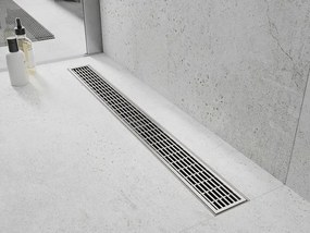 Mexen Flat lineární nerezový žlab 90 cm, 360° sifon, vzor M33, nerez, 1033090-40