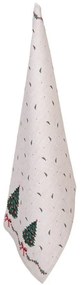 Béžová bavlněná utěrka se stromky Christmas Harmony - 50*70 cm