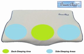 Dream-Cloud Premium anatomický polštář z BIO paměťové pěny proti spánkovému apnoe a chrápání L 62x34x13/8cm
