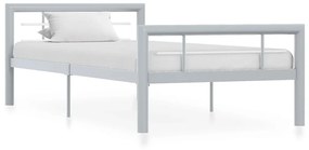 Rám postele šedobílý kov 100 x 200 cm - Default Title