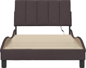 Rám postele bez matrace Hanko tmavě hnědá 100 x 200 cm textil 3310443