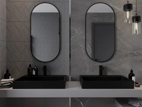 Mexen Loft oválné koupelnové zrcadlo 100 x 50 cm, černý rám - 9851-100-050-000-70