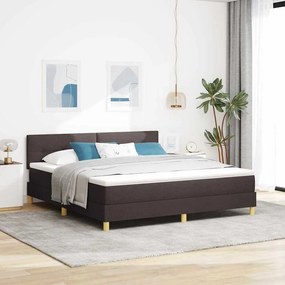 Postel s boxspringem s čelo Tmavě hnědá 180 x 200 cm textil 3338940