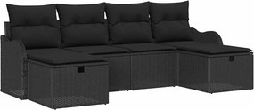 Set pohovek 6 ks 6-Počet míst Černá polyratan 3359022
