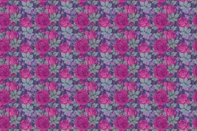 DIMEX | Samolepicí vliesová fototapeta na zeď Vintage vektor květy II. MA-5-2017 | 375 x 250 cm | fialová, šedá, růžová