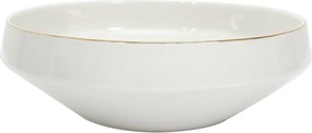 Slaterka miska 25 cm Porcelánová Pearl Gold bílá