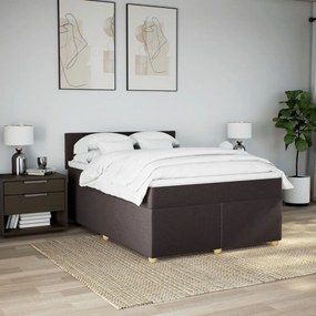 Box spring postel s matrací tmavě hnědá 140x200 cm textil 3286706
