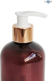 Dávkovač na mýdlo 300 ml hnědý s bílo-zlatou pumpičkou BELA