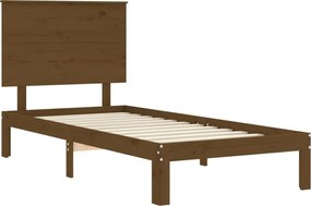 vidaXL Rám postele s čelem 100 x 200 cm masivní dřevo [3193653] Barva: Přírodní