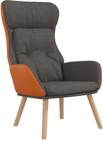 Relaxační křeslo tmavě šedé textil a PVC 341302