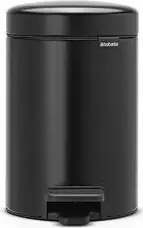 Brabantia Newicon Pedálový odpadkový koš 3 L černá matná / průměr 16.8