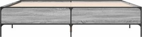 Rám postele šedý sonoma 200 x 200 cm kompozitní dřevo a kov 3279780